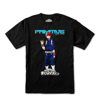Camiseta Primitive X Mha Shoto Todoroki Preto