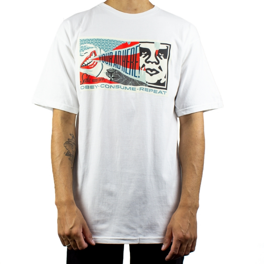 Camiseta Obey Your Ad Here Branco