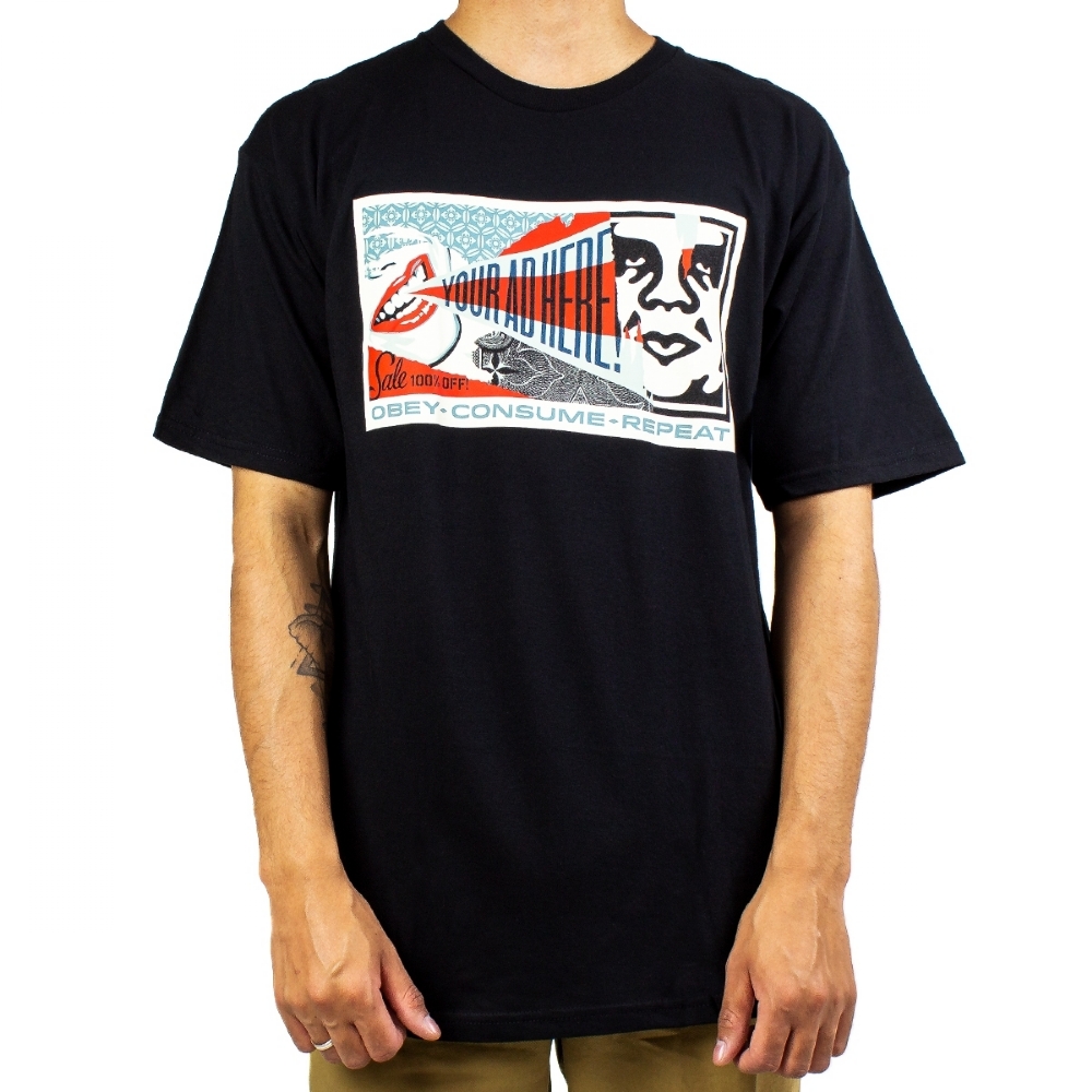 Camiseta Obey Your Ad Here Preto