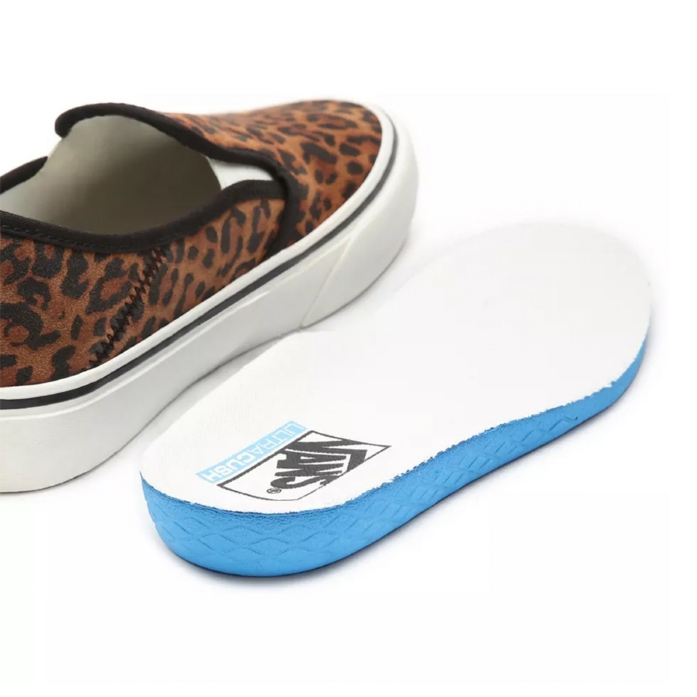 Tênis Vans Slip-on Suede Leopard Marrom