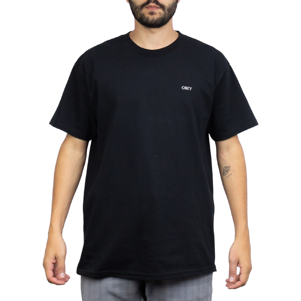 Camiseta Obey Riot Cop Peace Shield Preto