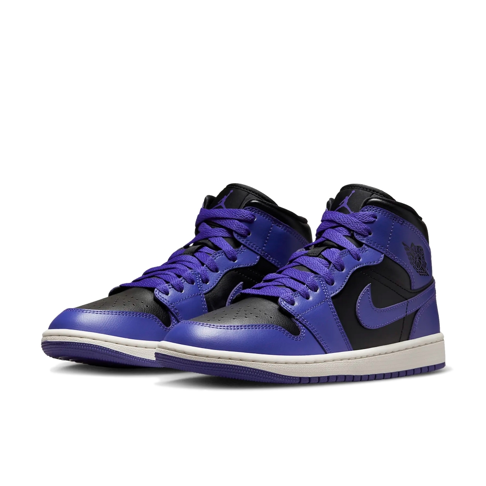 Tênis Nike Feminino Air Jordan 1 Mid “ Court Purple" Preto/roxo